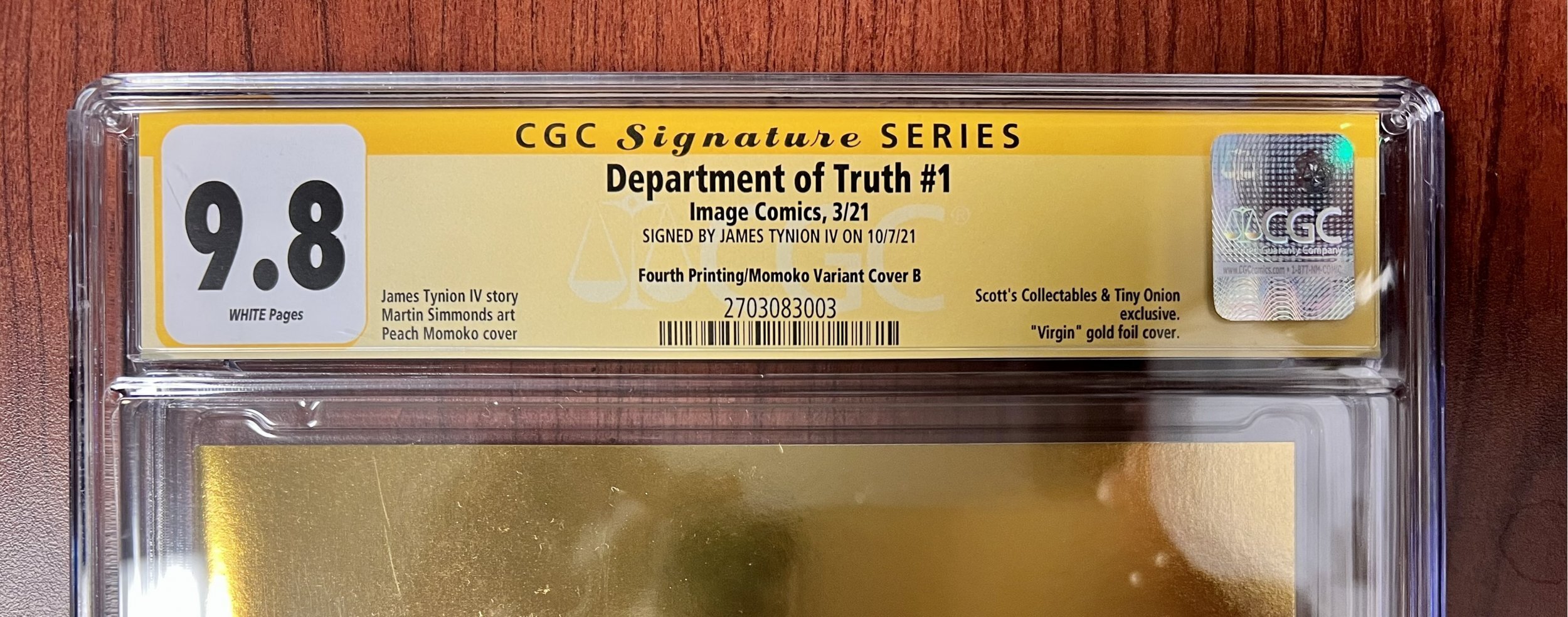 Department of Truth #1 (2021) CGC SS 9.8 Fourth Print Momoko B Signed ...