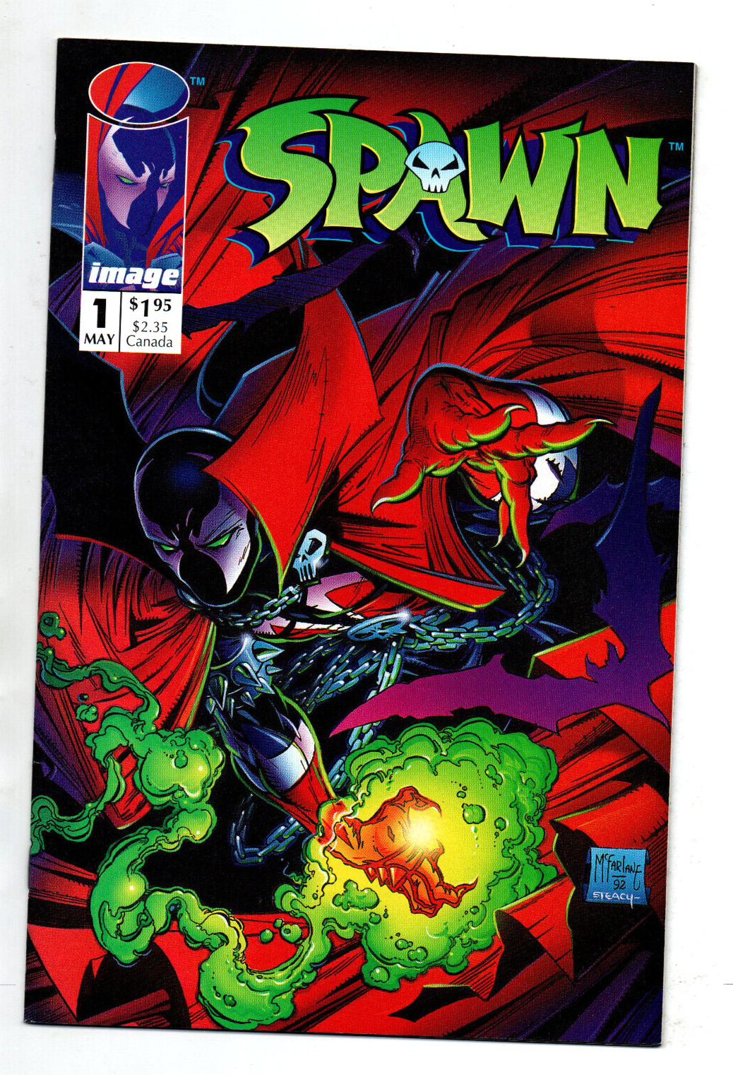 Spawn #1 - 1st Al Simmons - Logo Missprint Error - w/poster - 1992 - NM ...