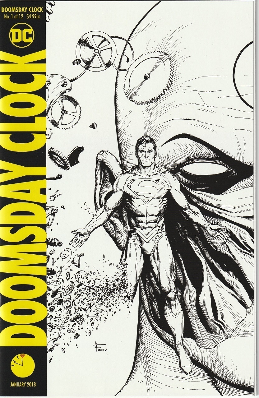 Doomsday Clock # 1d (2018) Midnight Release Black and White Variant ...