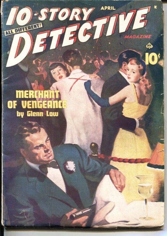 10-Story Detective--April 1946--Ernest Chiriacka Crime Pulp Cover-Hard ...