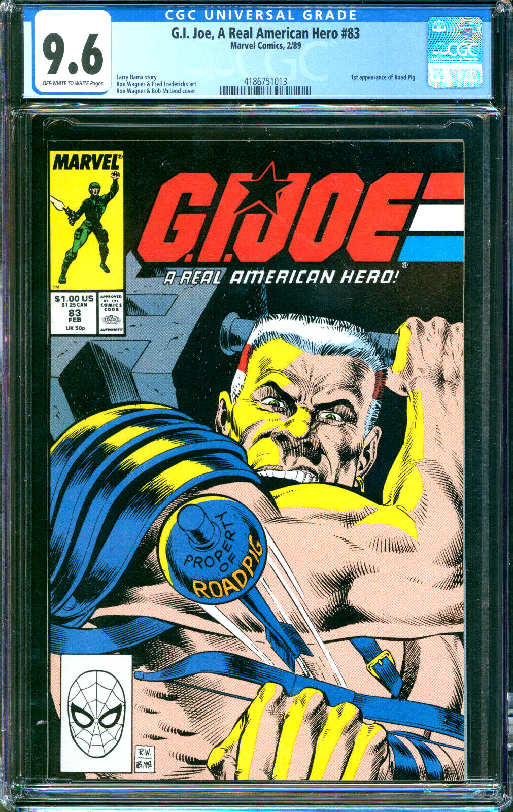 GI Joe #83 Marvel Comics 1989 CGC 9.6 1st Appearance Road Pig | Comic ...