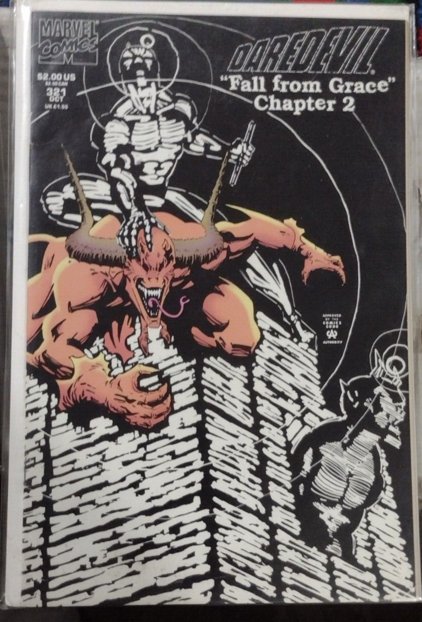 Daredevil # 321 1993 Marvel DISNEY fall from grace GLOW IN THE DARK ...
