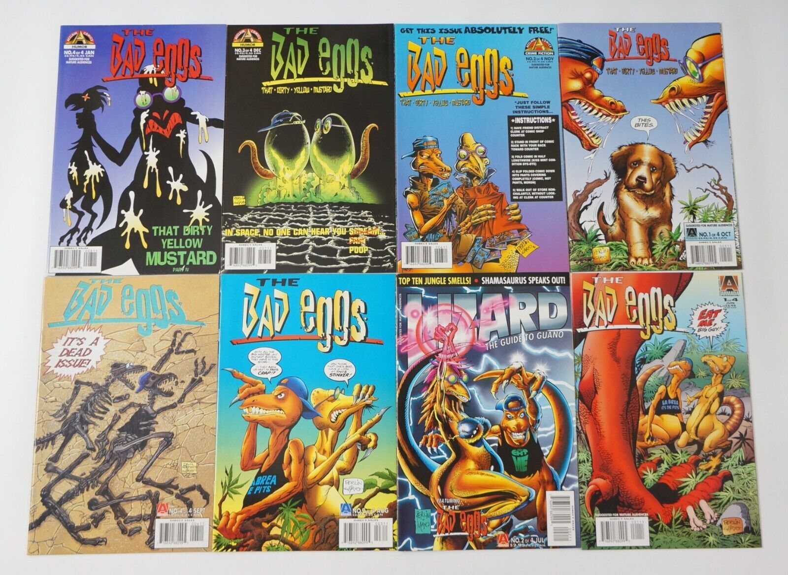 Bad Eggs #1-8 VF complete series - bob layton - don perlin - dinosaurs ...