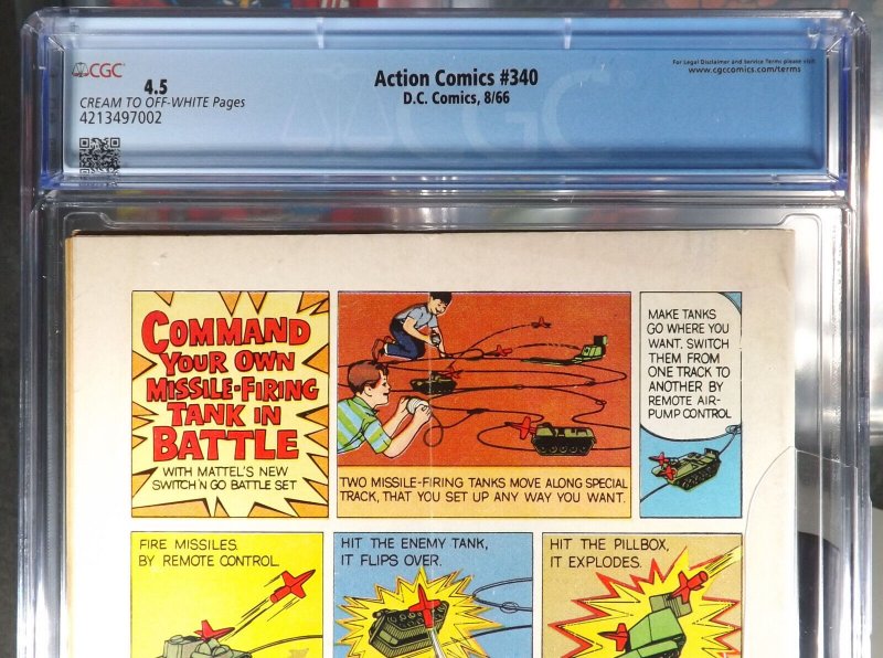 ACTION COMICS #340 CGC 4.5 1st Appearance of Parasite 1966 Superman ...