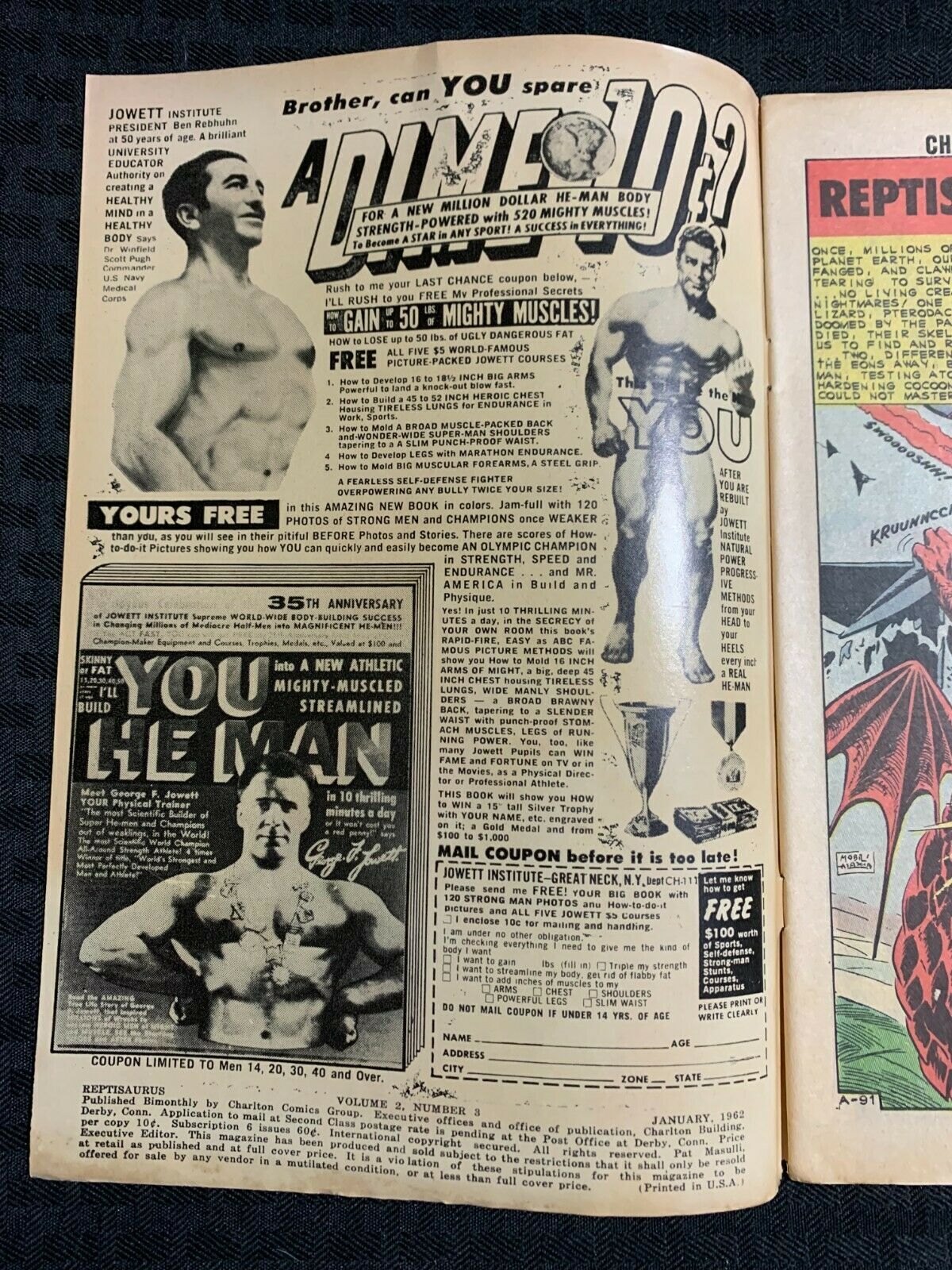 1962 REPTISAURUS THE TERRIBLE Charlton Comics v.2 #3 FN 6.0 Bill Molno ...