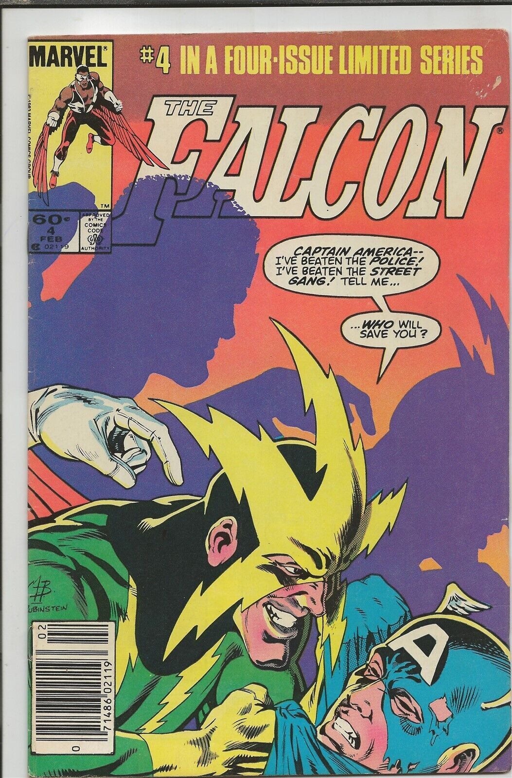 Falcon #4 ORIGINAL Vintage 1984 Marvel Comics Electro Captain America ...