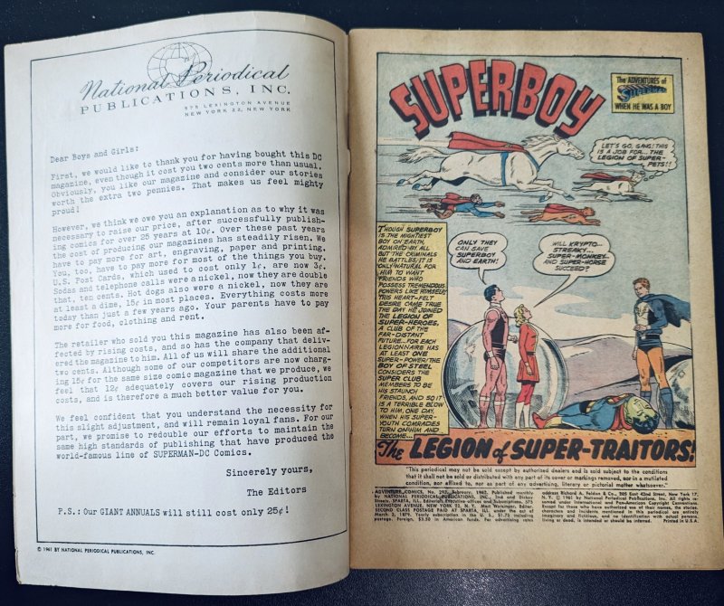 Adventure Comics #293 (1962)VG+ | Comic Books - Silver Age, DC Comics ...
