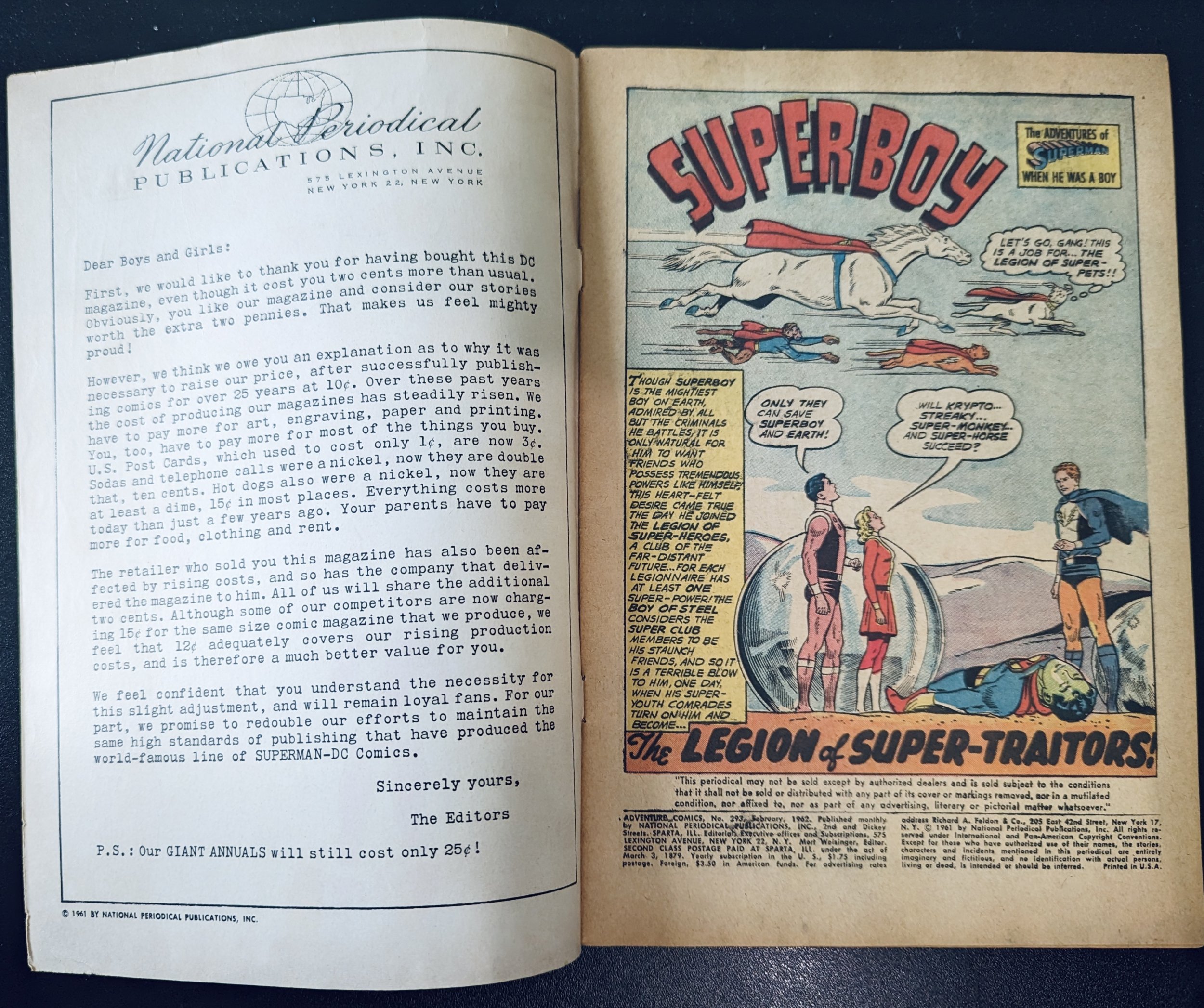 Adventure Comics #293 (1962)VG+ | Comic Books - Silver Age, DC Comics ...