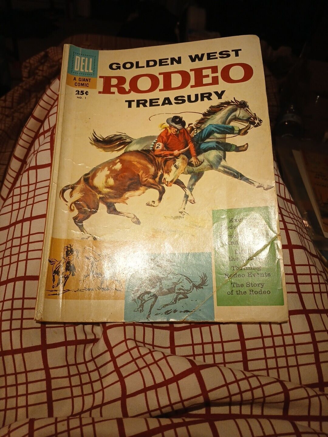 Golden West Rodeo Treasury #1 painted cover 1957 Dell Giant Comics ...