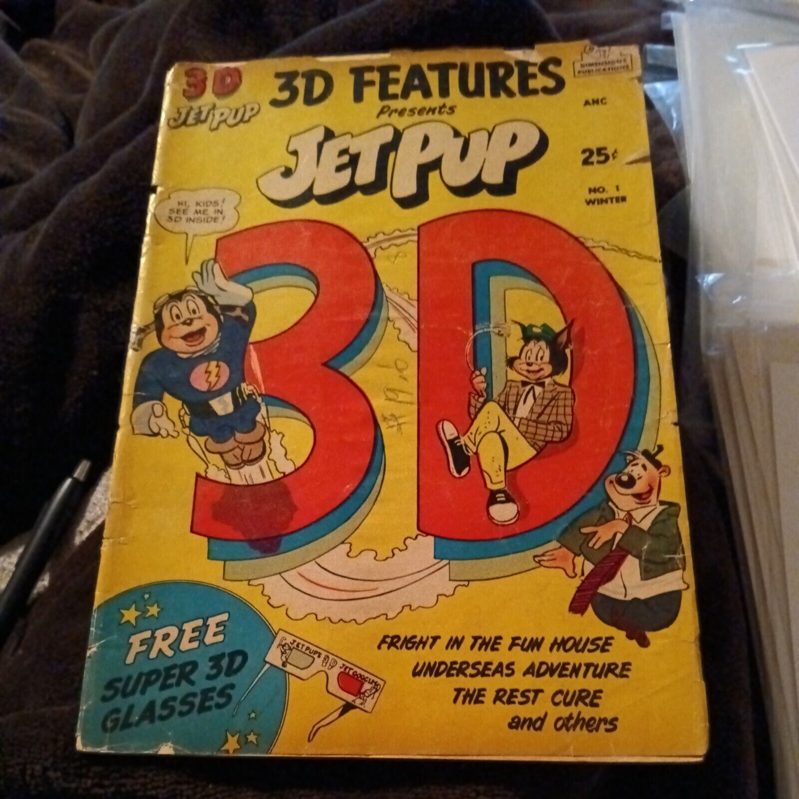 3d Features Presents JET PUP 3d 1953 VOL #1 Comic Book With 3d Glasses ...