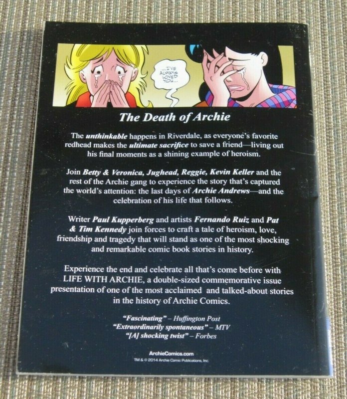 Life With Archie Death of Archie VF Comic Book Double Sized ...