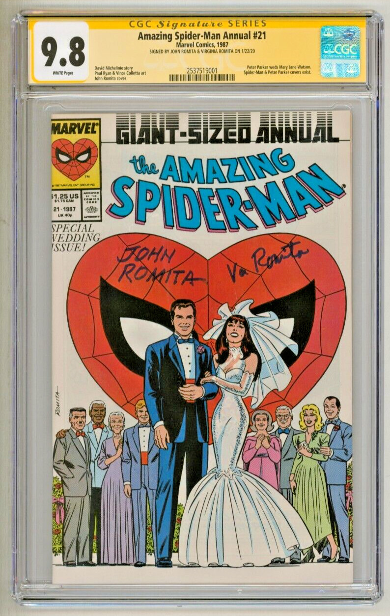 CGC SS 9.8 Amazing Spiderman Annual #21 SIGNED by John Romita Sr & Wife ...