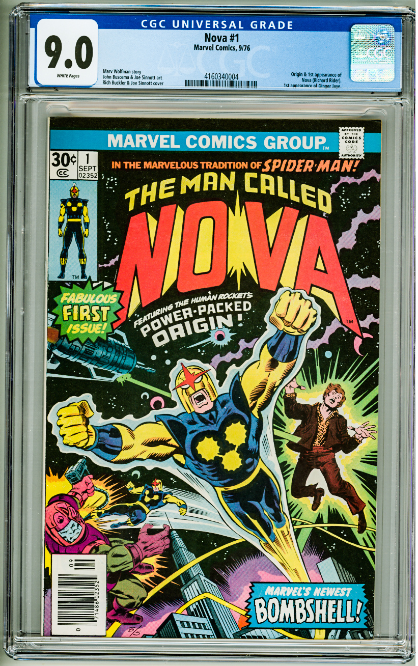 Nova #1 CGC 9.0! 1st Appearance of Nova! White Pages! | Comic Books ...
