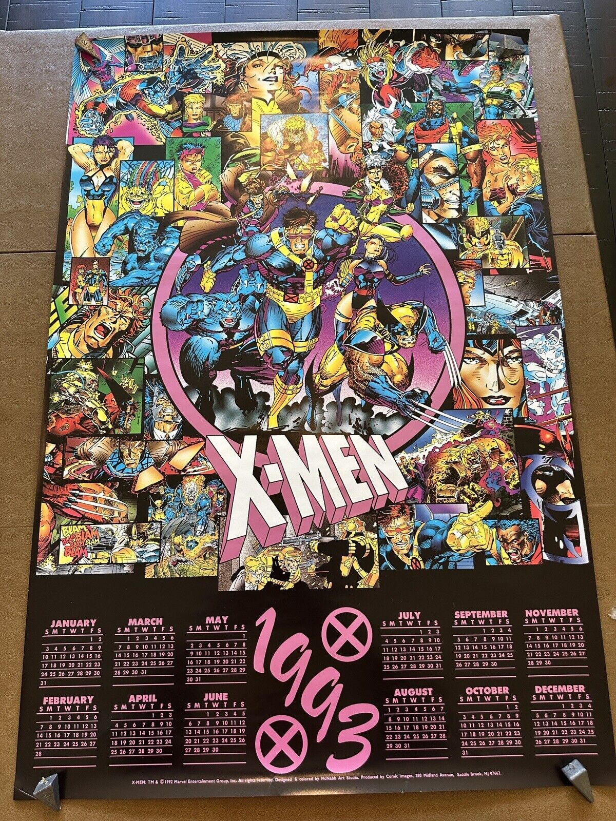 Jim Lee: Marvel X-men Calendar Poster 1993 - Uncanny Wolverine Cyclops ...