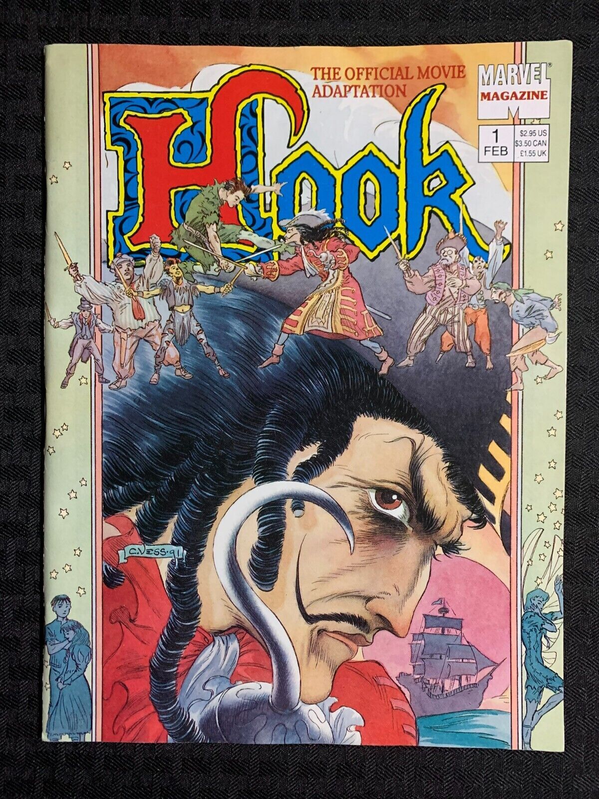 1991 HOOK Magazine #11 Official Movie Adaptation FVF 7.0 Charles Vess ...