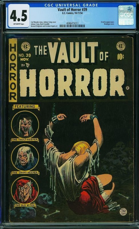 VAULT OF HORROR #39 CGC 4.5 Classic Cover! EC Johnny Craig | Comic ...