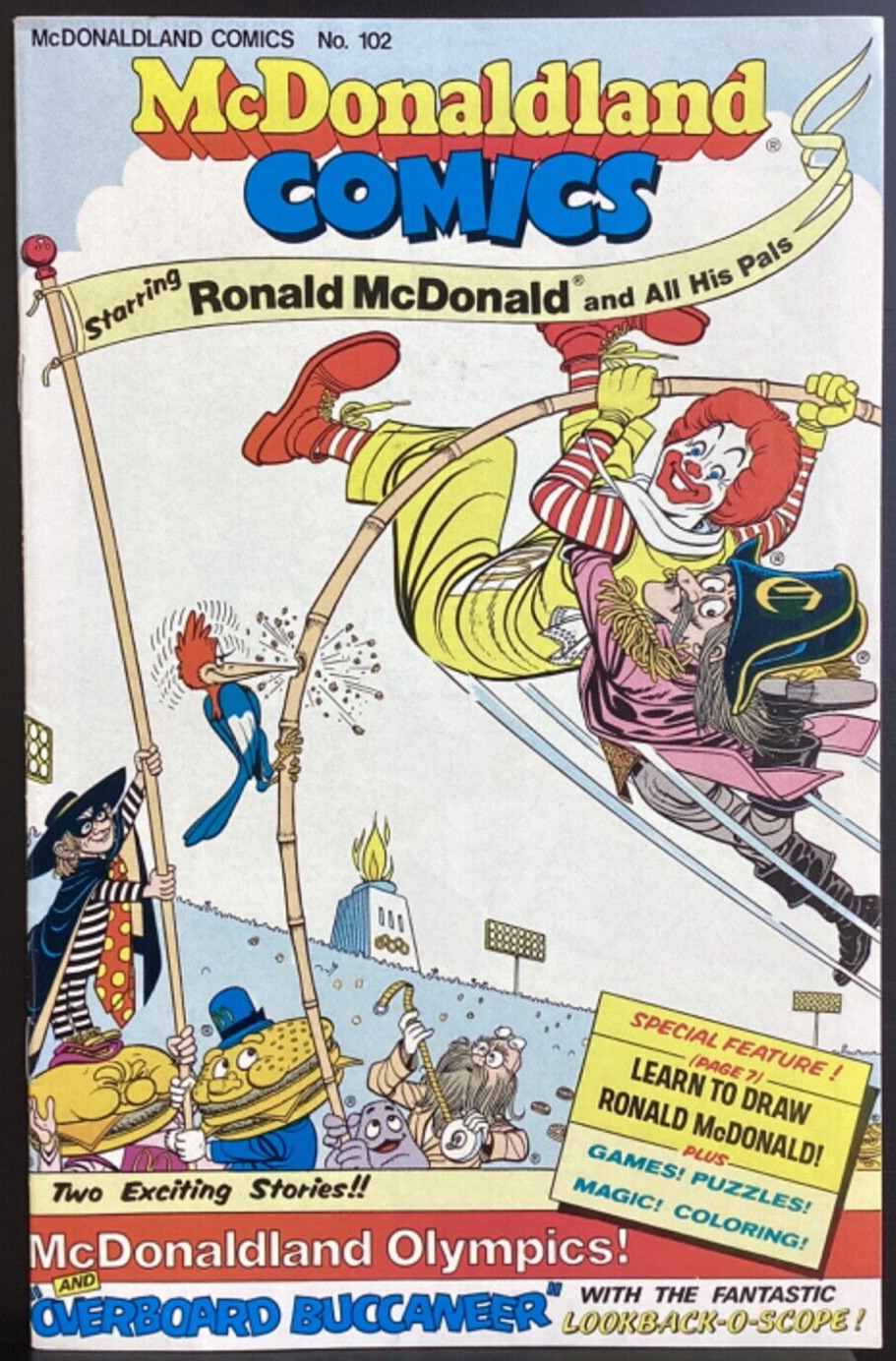McDonaldland Comics #102 "McDonaldland Olympics & Overboard Buccaneer ...