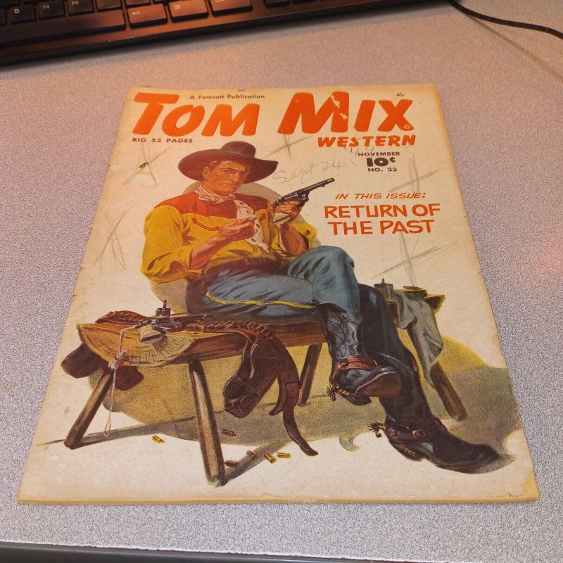 Tom Mix Western #23 fawcett comics 1949 golden age precode two six gun ...