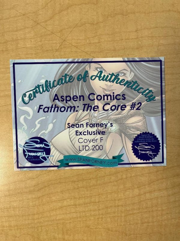Fathom The Core #2 F Exclusive Variant Cover by Sean Forney Limited to ...