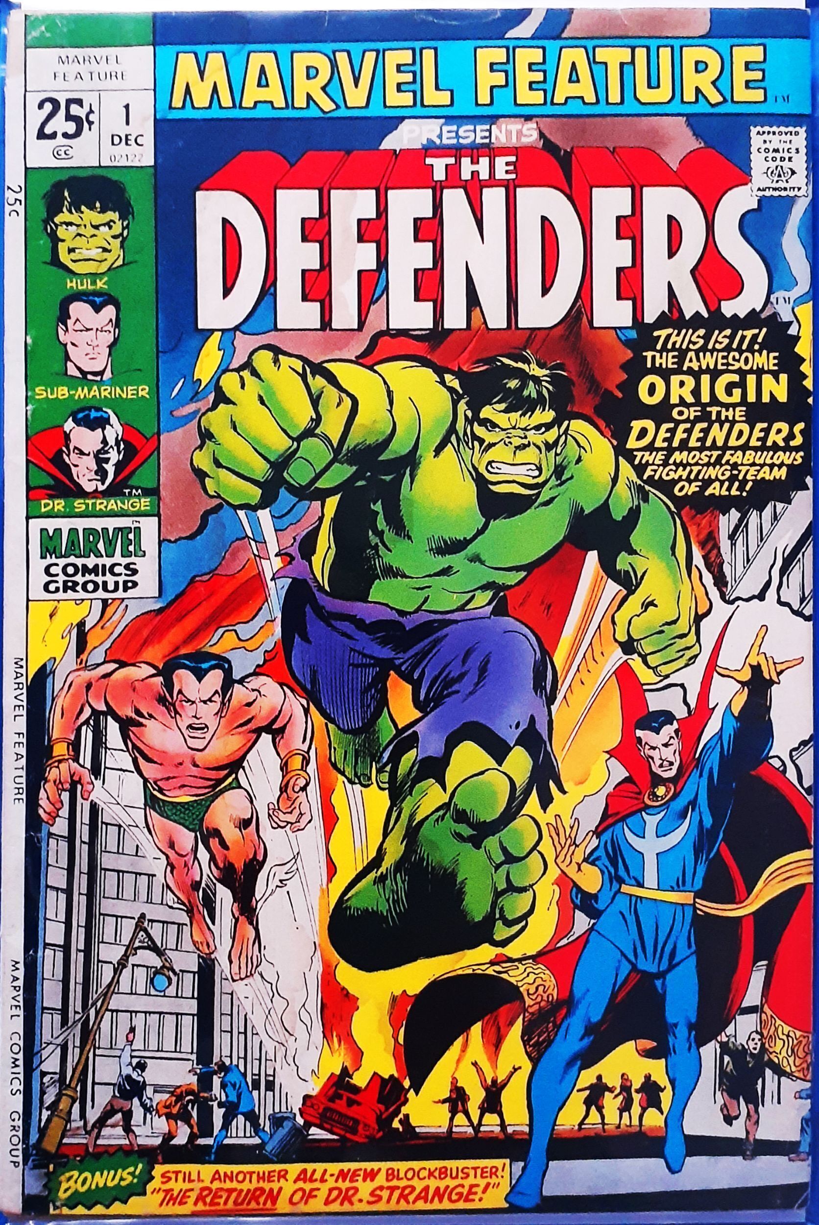 Marvel Feature #1 (1971) HOT KEY! 1st APP of THE DEFENDERS! Namor Hulk ...