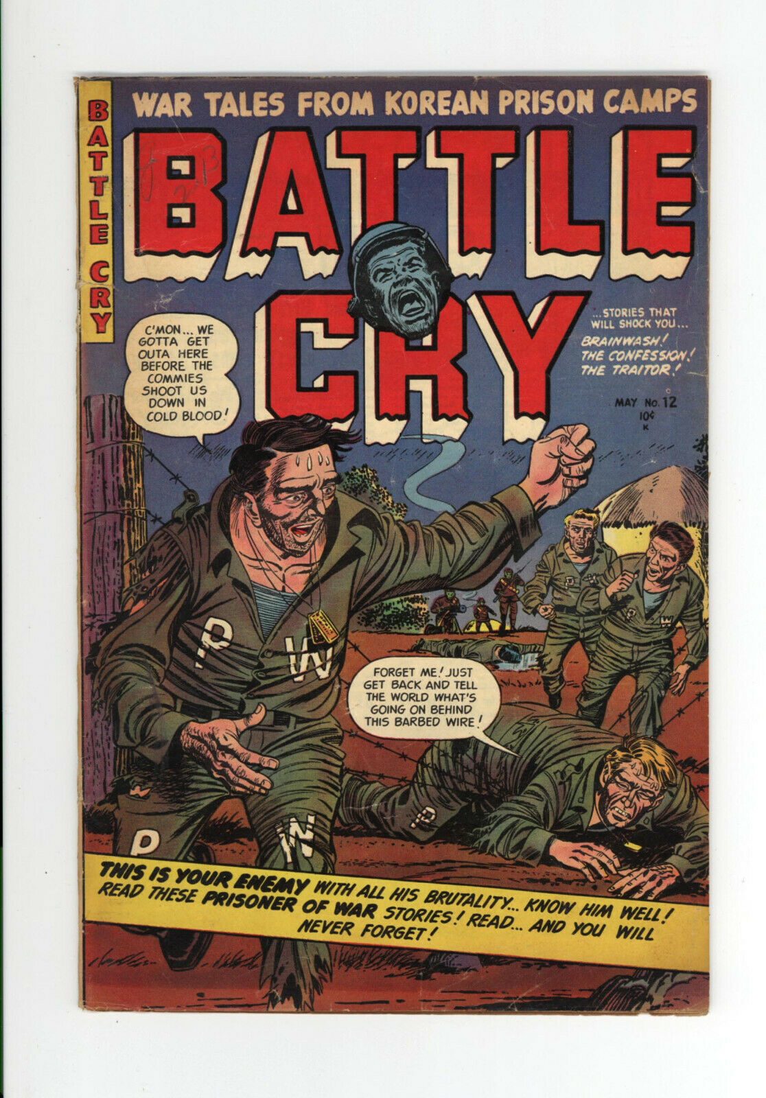 Battle CRY #12 VG+ 4.5 - Very Rare Golden AGE WAR - 1954 - None on CGC ...