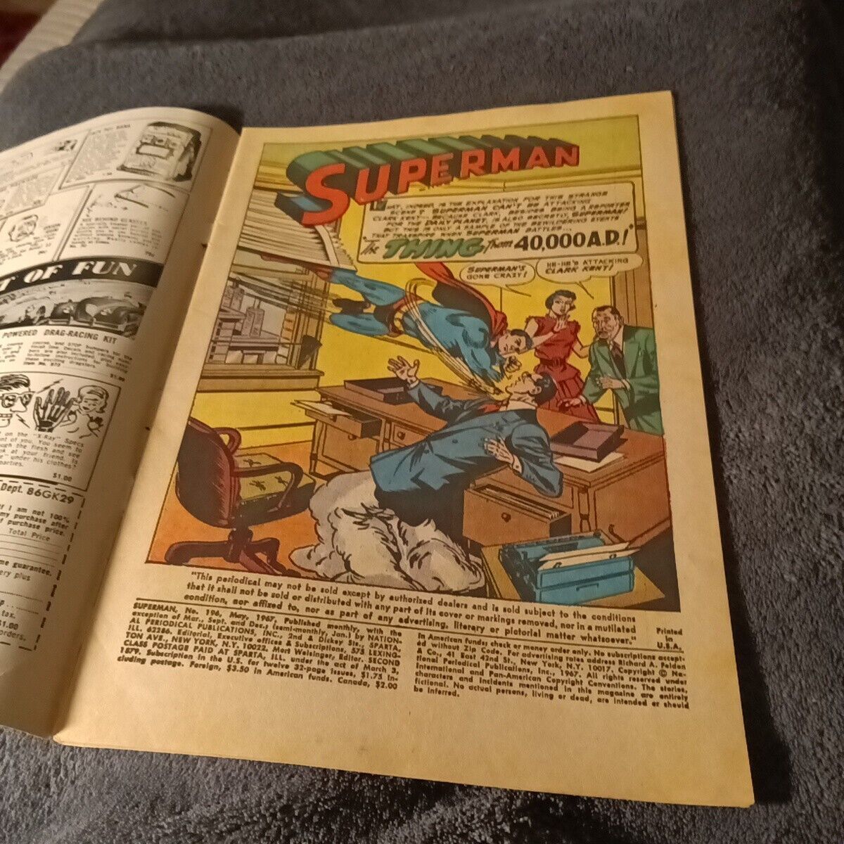 Superman 196 DC Comics 1967 Silver Age Curt Swan Bill Finger Thing From ...