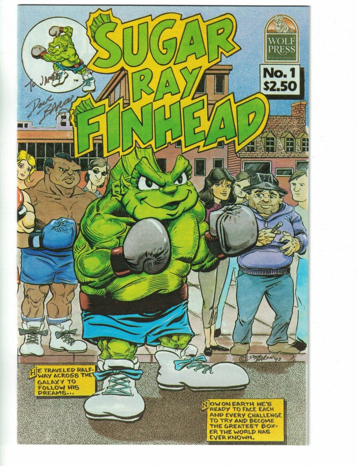 Sugar Ray Finhead #1 VF/NM signed by Doug Baron - Wolf Press ...