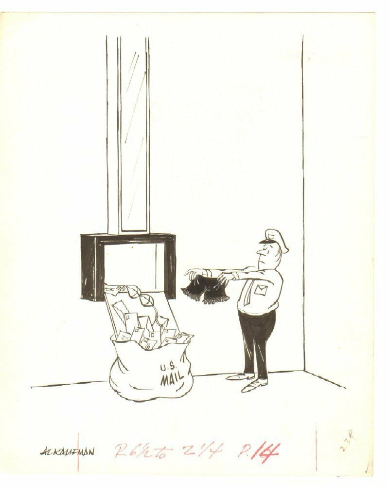 Lingerie in Mail Shoot Post Office Humorama Gag - Signed art by Al ...
