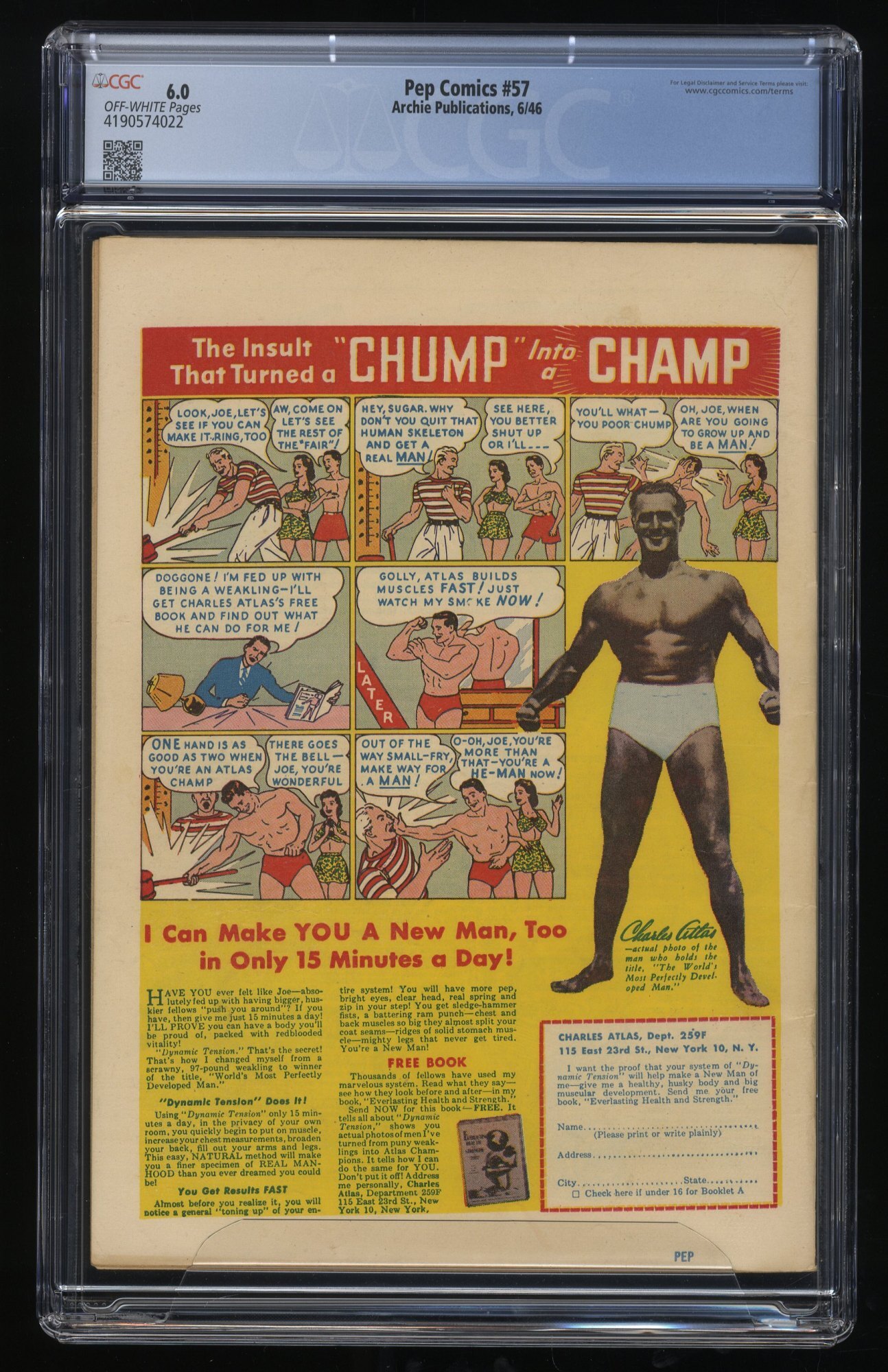 Pep Comics #57 CGC FN 6.0 Archie Comic Magazine! Golden Age! Al Fagaly ...