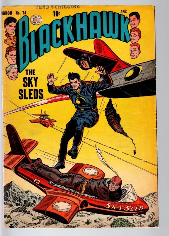 Blackhawk Comics #74-Female Robot-Sci FI War-Aviation-Quality Pubs-1954 ...
