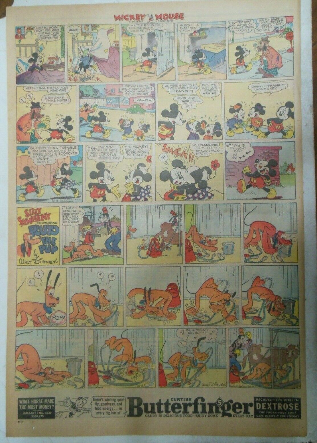 Mickey Mouse & Pluto Sunday Page by Walt Disney from 10/15/1939 Full ...