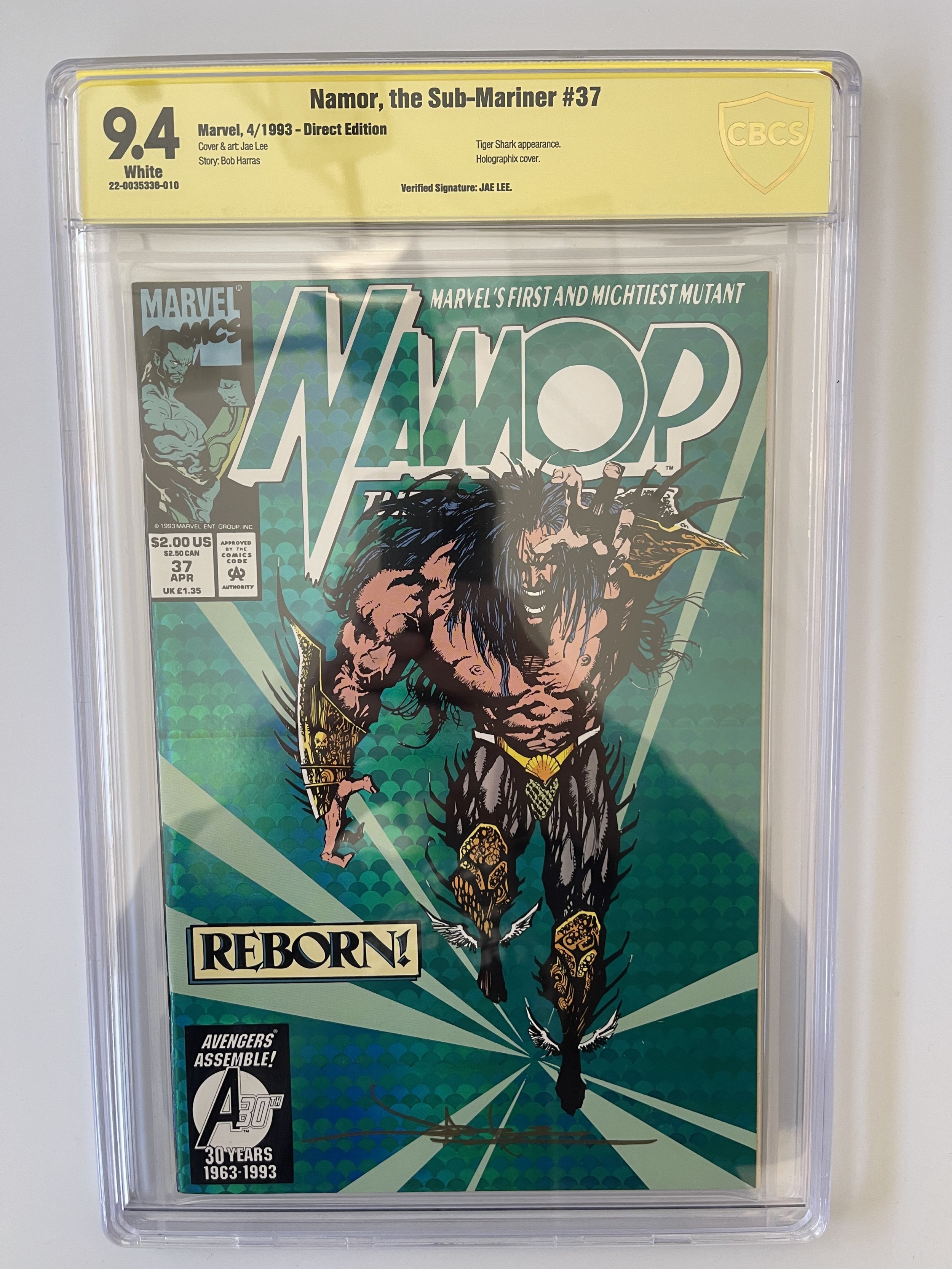 Namor The Sub Mariner #37 CBCS 9.4 Signed by Jae Lee NOT CGC (Reborn ...