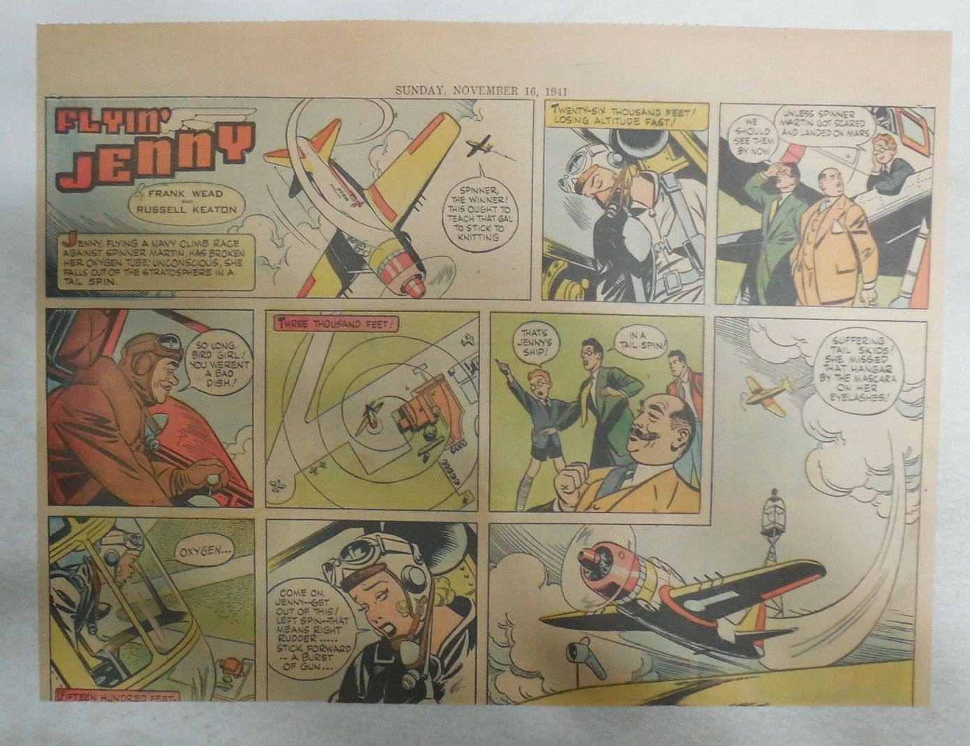Flying Jenny Sunday Page by Russell Keaton from 11/16/1941 Size: 11 x ...