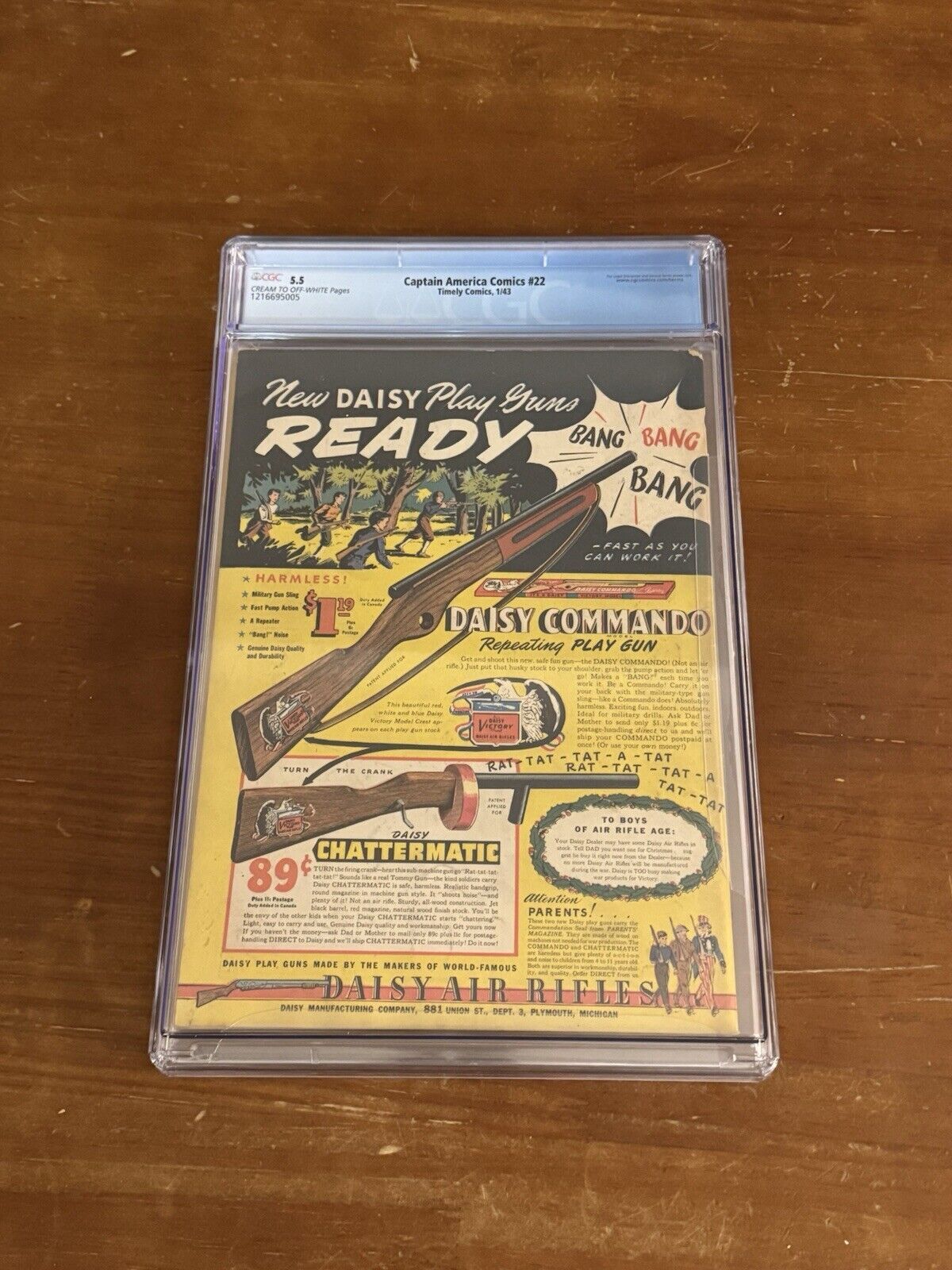 Captain America Comics #22 (Marvel 1943) [CGC 5.5] Hitler/Goebbels ...