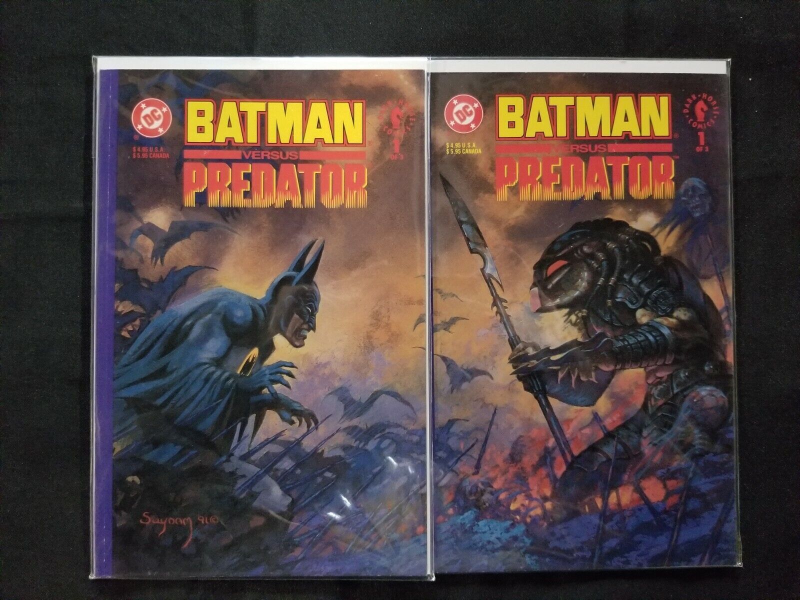 Batman Vs. Predator #1 2PC SET - Prestige Format Variants (9.2OB) 1992 ...