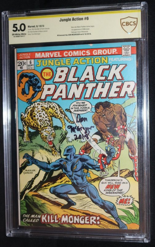 Jungle Action #6 Don McGregor 1st Killmonger CBCS Witnessed Signature 5 ...