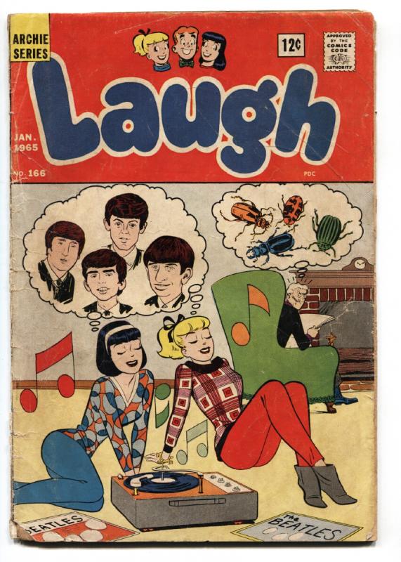 LAUGH #166 1964 ARCHIE COMICS - Beatles cover-betty and veronica ...