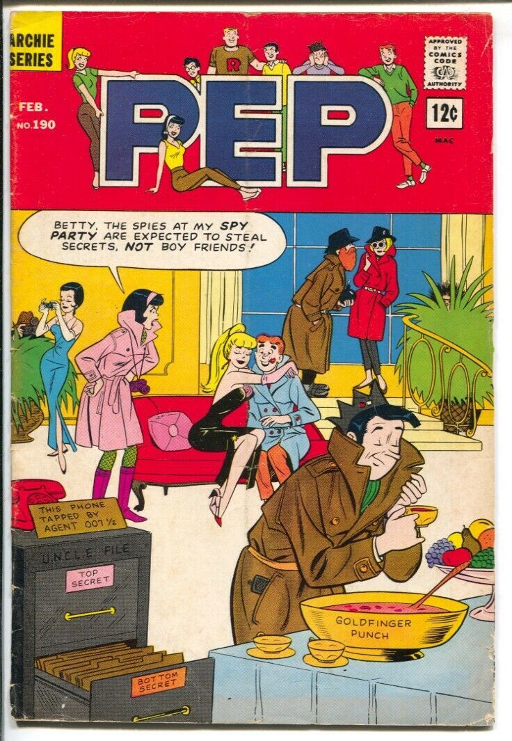 Pep Comics #190 1966- Archie- Betty & Veronica-spy party cover-VG | Comic Books - Silver Age ...