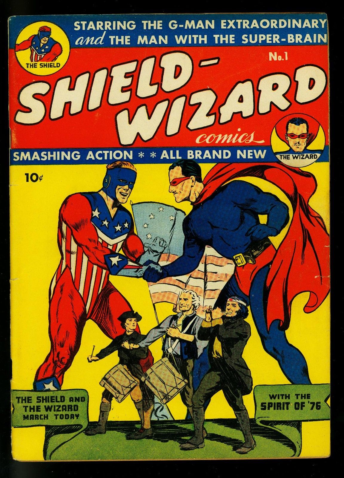 Shield Wizard #1 1940- MLJ/Archie Golden Age Comic- Flag cover- FN ...
