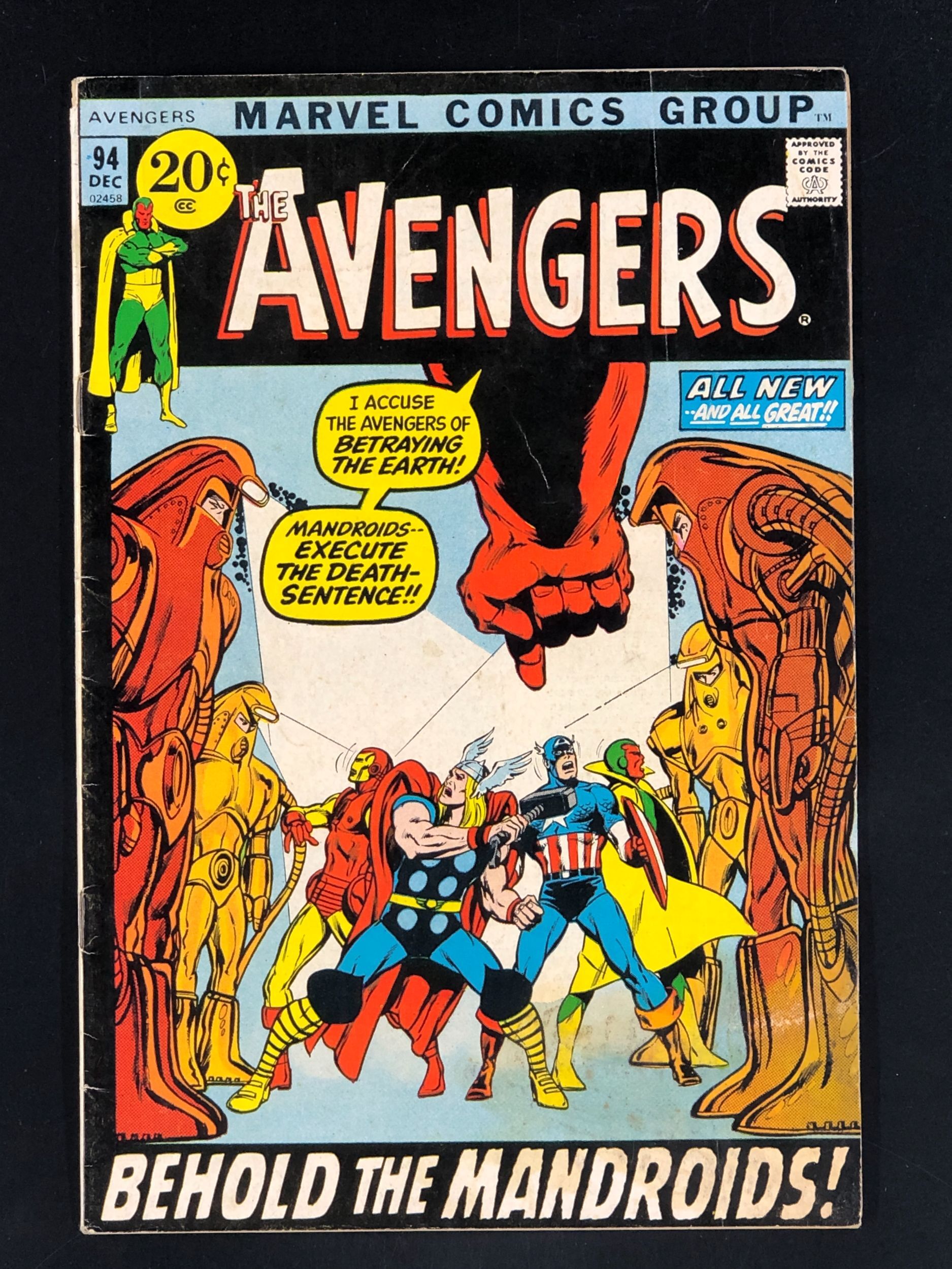 The Avengers #94 (1971) GD/VG Neal Adams Art, 1st App of the Mandroids ...