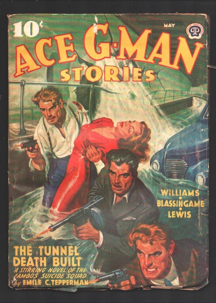 Ace G-Man Stories 5/1941-Hero pulp-Suicide Squad &The Ghost appear ...
