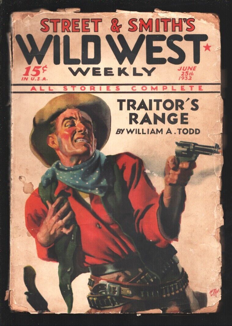 PULP: Wild West Weekly 6/25/1932-Early H.J. Ward cover-Senor red Mask ...