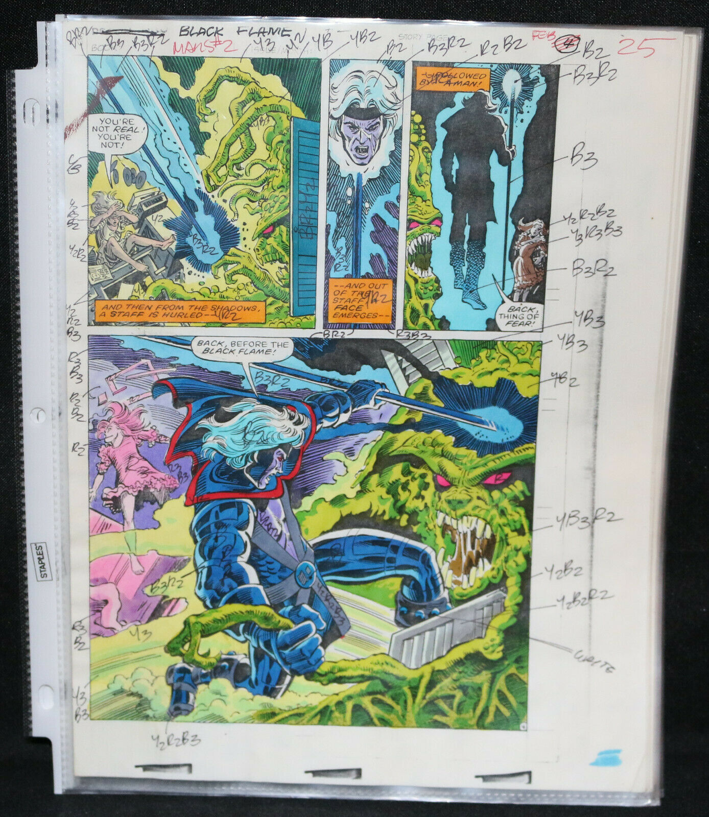 Mars #2 8pg Story Color Guide Art Black Flame 'Closet' - 1984 by Bruce ...