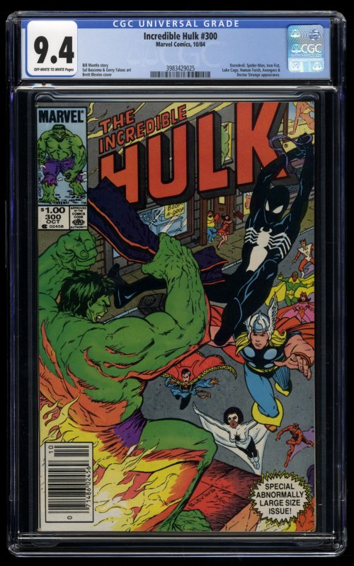 Incredible Hulk #300 CGC NM 9.4 Newsstand Variant Vs Spider-Man ...