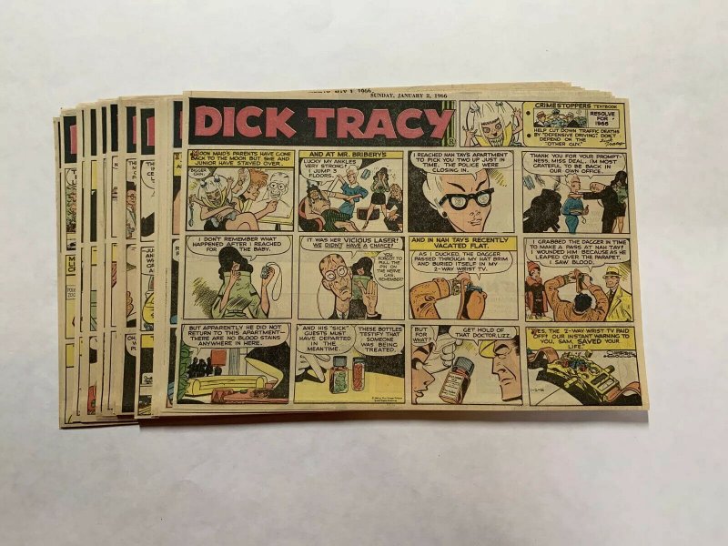 Dick Tracy Newspaper Comics Strip 1966 51 Total Pages Complete Year ...