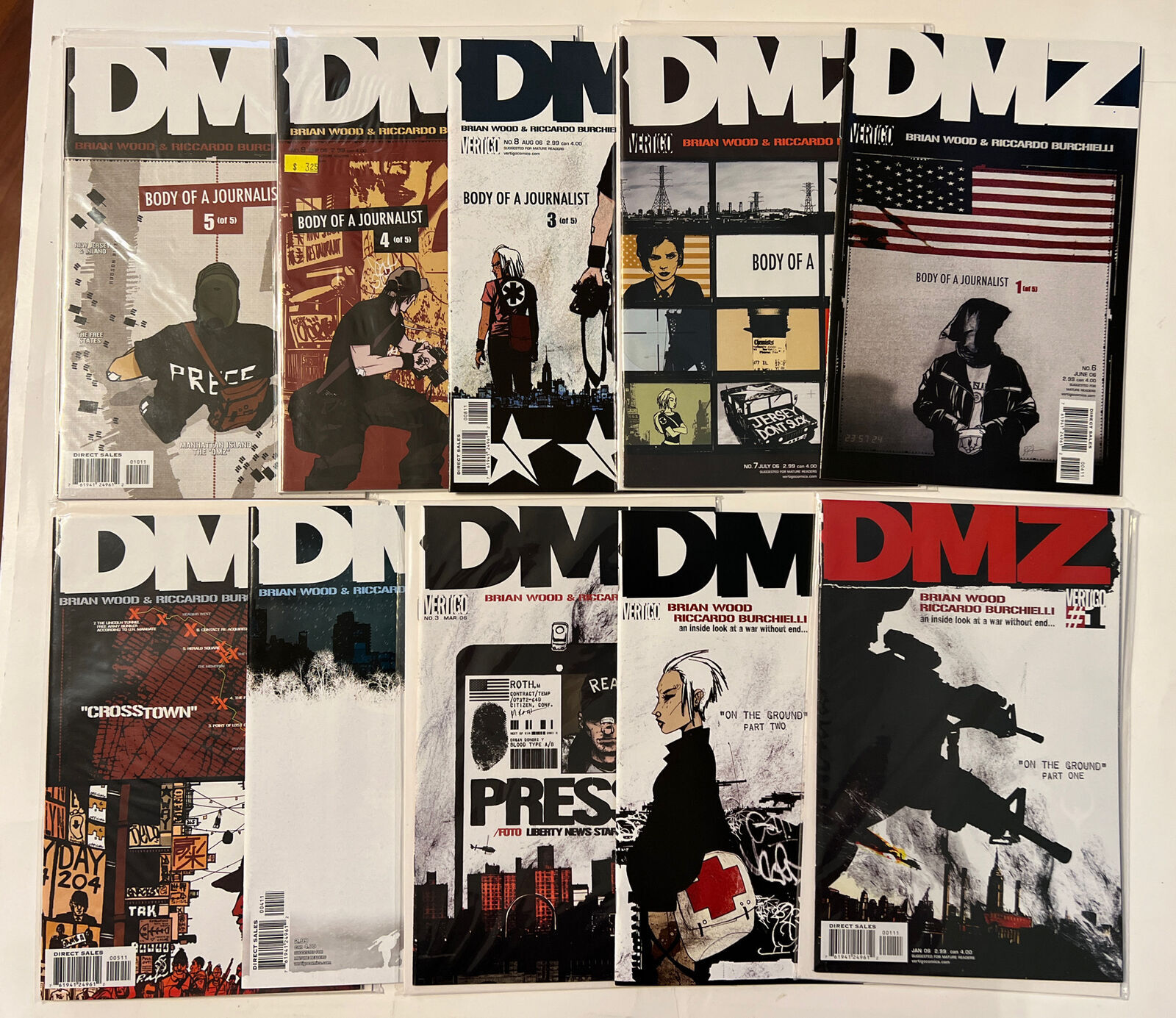 DMZ Comics #1-10 Vertigo Dc HBO Series 2006 Save Combine Shipping ...