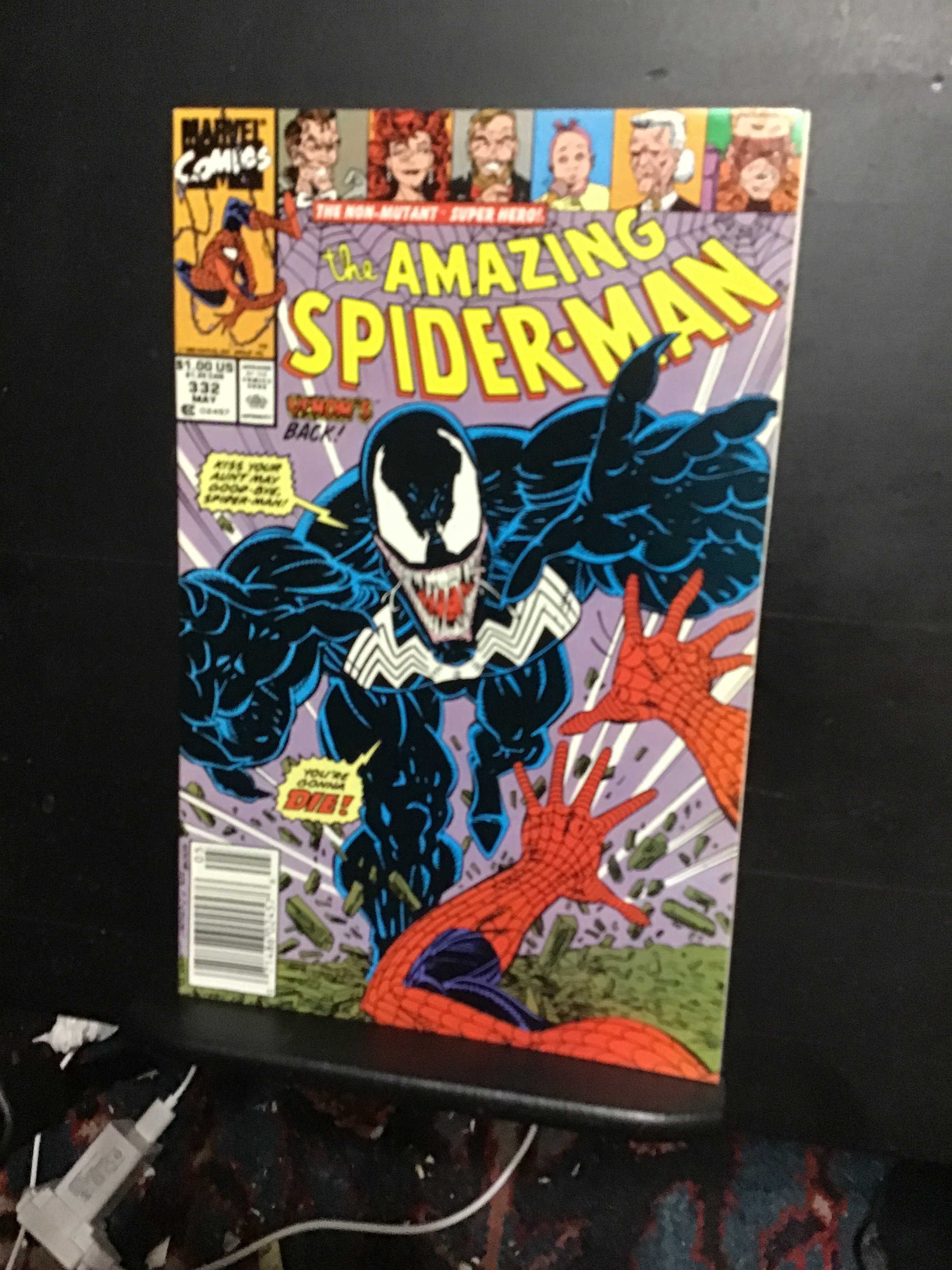 The Amazing Spider-Man #332 (1990) high-grade 1st long young venom key ...