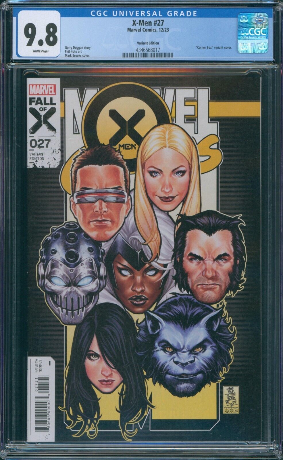 X-Men #27 CGC 9.8 Mark Brooks Corner Box Variant Cover Marvel 2023 New ...
