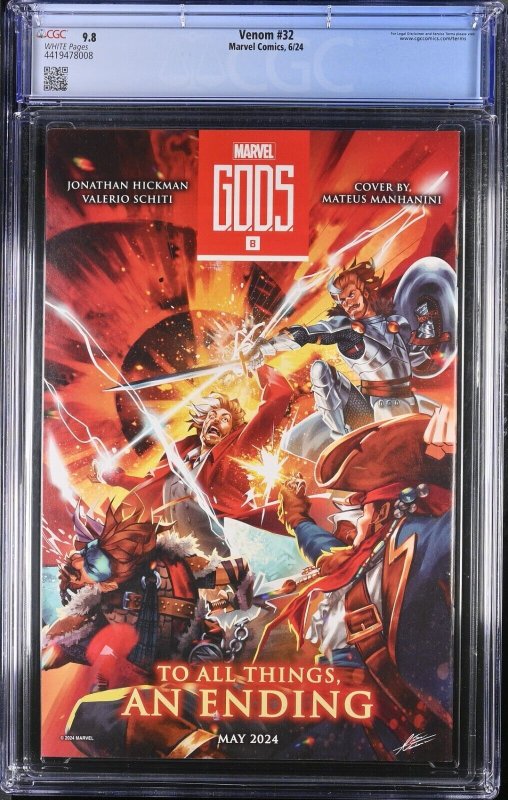 Venom #32 CGC 9.8 Cover A Carnage Symbiosis Necrosis Part 3 Marvel 2024 ...