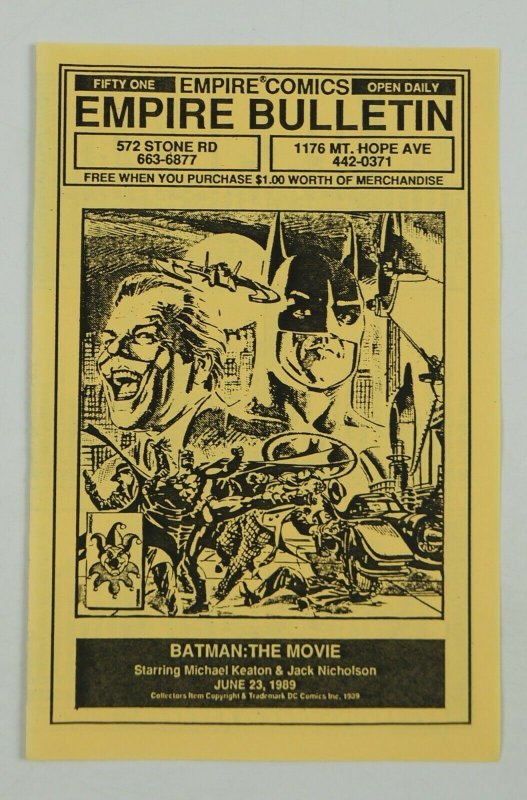 Empire Comics Bulletin #51 - 1989 - Batman: The Movie - Jerry Ordway ...